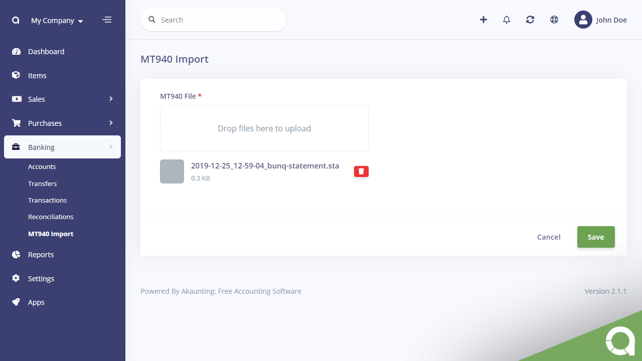 MT940 - Import Export - App Store - Akaunting