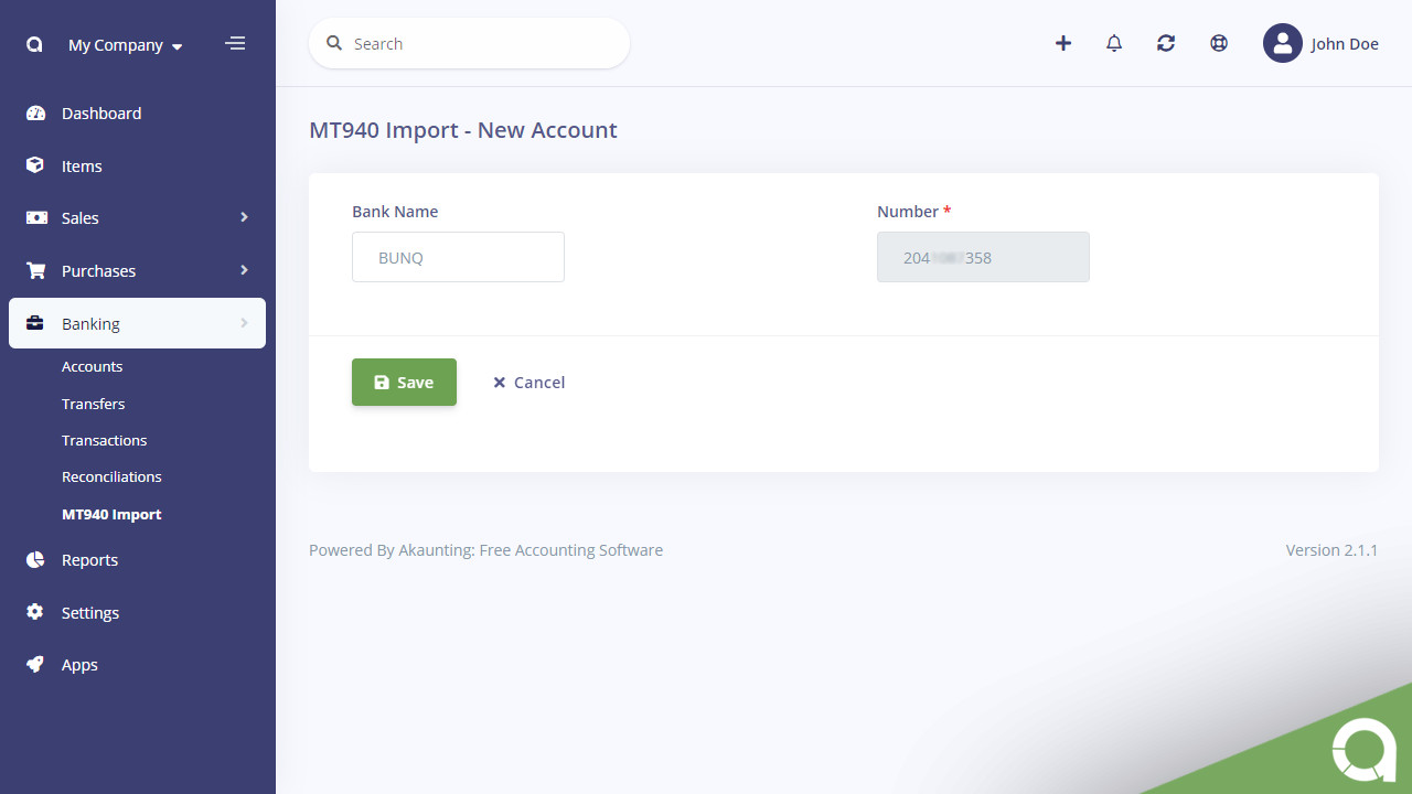 MT940 - Import Export - App Store - Akaunting
