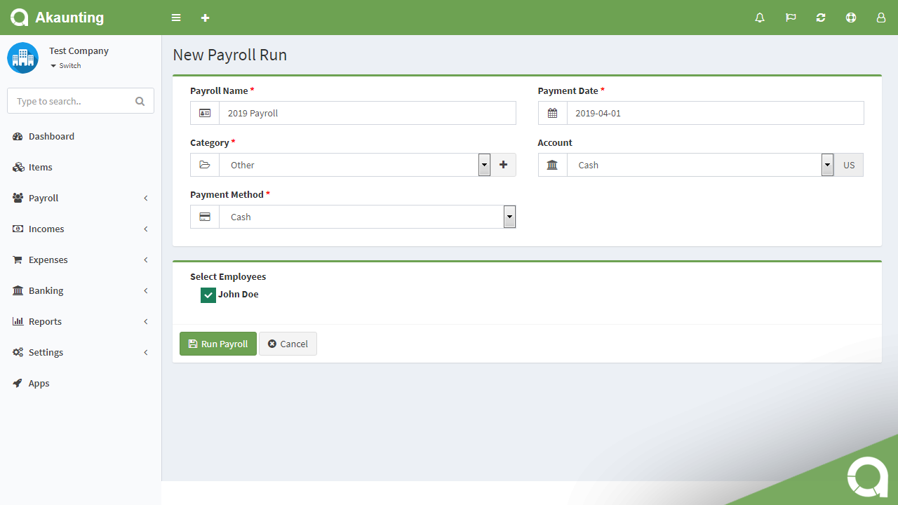 Payroll - Payroll - App Store - Akaunting